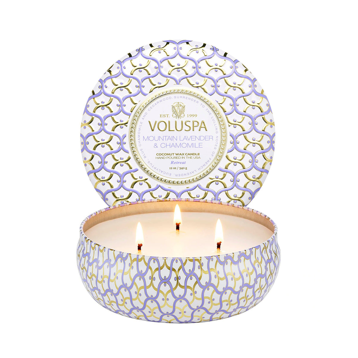 VOLUSPA Mountain Lavender & Chamomile 3 Wick Candle – Saison