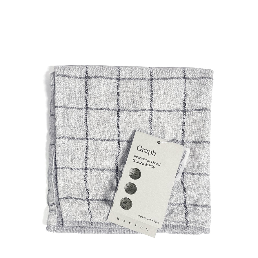Kontex Graph Face Cloth - Charcoal: Official Stockist