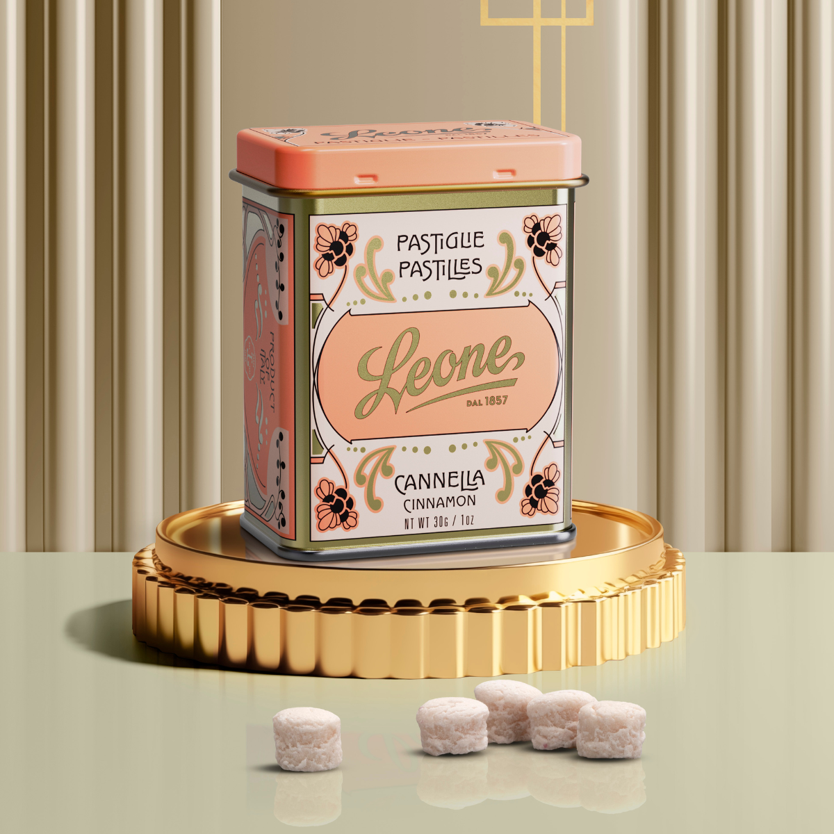 Leone 1857 Cinnamon Spice Pastilles in Classic Tin: Official Stockist